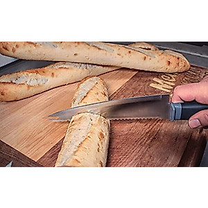 VIPER Grill Utility Knife - 8 inch High Carbon Stainless Steel Chef Knife Bread Knife Meat Turner Bottle Opener with Sheath Grilling Gifts for Dad Men