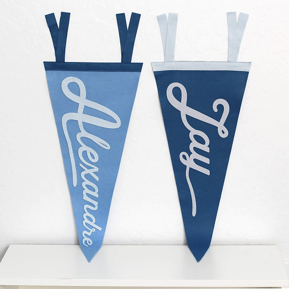 Lulu's Playhouse Custom Felt Name Pennant Flag - Personalized Banner Sign Wall Decor Kids Room Nursery