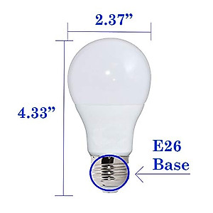 (Pack of 5) Bulbrite 774100, LED9A19/927/J/D, 9W LED A19 DIMMABLE ENCLOSED JA8 2700K E26 120V, LED Light Bulb