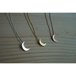 Silver Crescent Moon Choker - 925 Sterling Silver Necklace - Short Necklace - Silver Choker Necklace - Dainty necklace - Moon Necklace - Tiny Moon Necklace - Waning Moon - Waxing Moon