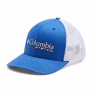 Columbia Unisex PFG Mesh Snap Back Ball Cap, Vivid Blue/Marlin, One Size