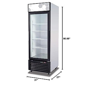 Migali C-23FM-HC Refrigerator Merchandiser, White Sides/White Interior/Black Front