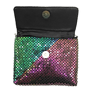 Frewahmesh X-Small Women clutch metal mesh evening purse bag for Cocktail Party Prom Wedding Banquet (Multi color