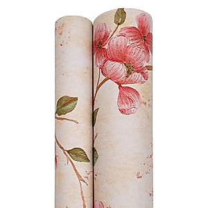 Yifasy Drawer Shelf Liner Rustic Floral Self-Adhesive Furniture Inner Lining Paper Sheet Removable Wallpaper Roll 118x18 Inch