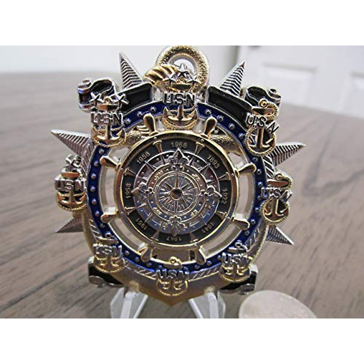 United States Navy Chiefs Mess * Goat Locker Compass Navy Chief CPO Challenge Coin