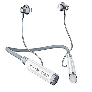 EEAABBR Wireless Neckband Headphones with TF Card Slot 100 Hours Playtime The Neck Bluetooth Headset USB-C Fast Charging Built-in Noise Cancelling Mic Neckband Earbuds,for Sports,Trave,E-Books