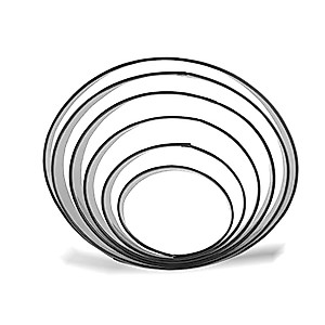 Keewah Oval Cookie Cutter Set, 6 Piece, From 4.1” to 1.9”, Stainless Steel