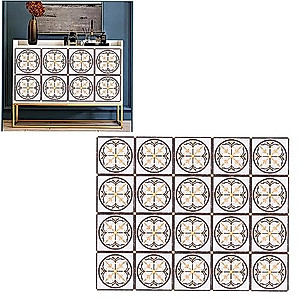 [Waterproof Tile Stickers - 20PCS Diagonal Self-Adhesive Floor Stickers for Living Room Decor - DIY Waterproof Floor Decoration Stickers]