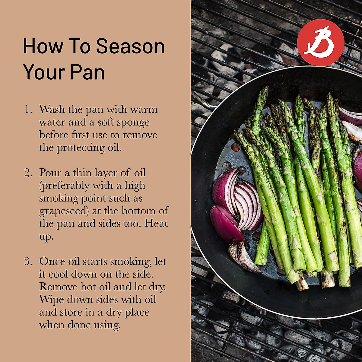 De Buyer Blue Carbon Steel Perforated Outdoor Fry Pan With 2 Handles - 2mm Thick - 11” Diameter, 8.3” Cooking Surface - Oven Safe - Naturally Nonstick - Made in France