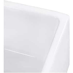 Ruvati 30-inch Fireclay Farmhouse Offset Drain Kitchen Sink Single Bowl White - Left Drain - RVL2018WL
