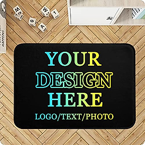 Custom Rug Personalized Door Mat with Logo Photo Text Large Customized Anti Slip Washable Absorbent Area Floor Carpet for Bedroom Living Room Entryway Patio Office Farmhouse (16"x24", Rectangle)