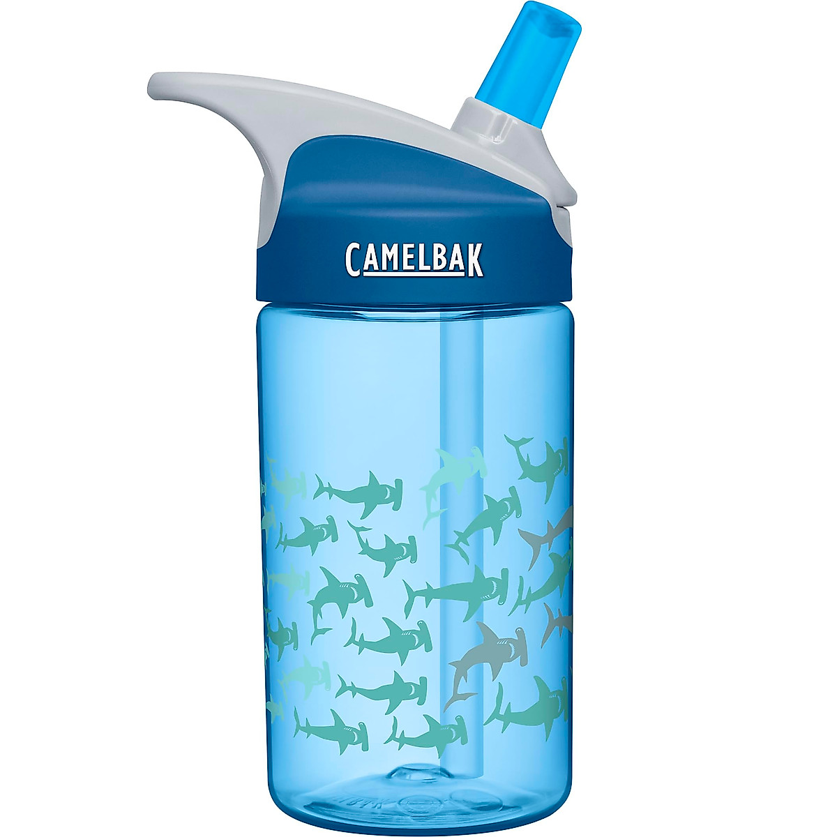 CamelBak eddy Kids Water Bottle - CamelBak Kids Big Bite Valve - Spill Proof - Water Bottle For Kids - BPA-Free Water Bottle - 12oz, Hammerheads
