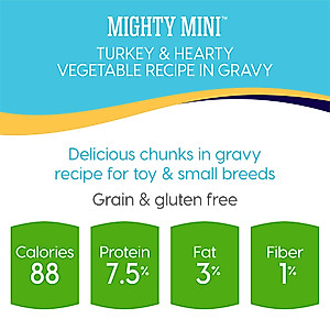 Solid Gold Lil' Boss Wet Dog Food, Turkey and Hearty Vegetable Recipe, Puppy & Adult Dogs of All Activity Levels, Toy and Small, 3.5 oz Cup, 12 Count