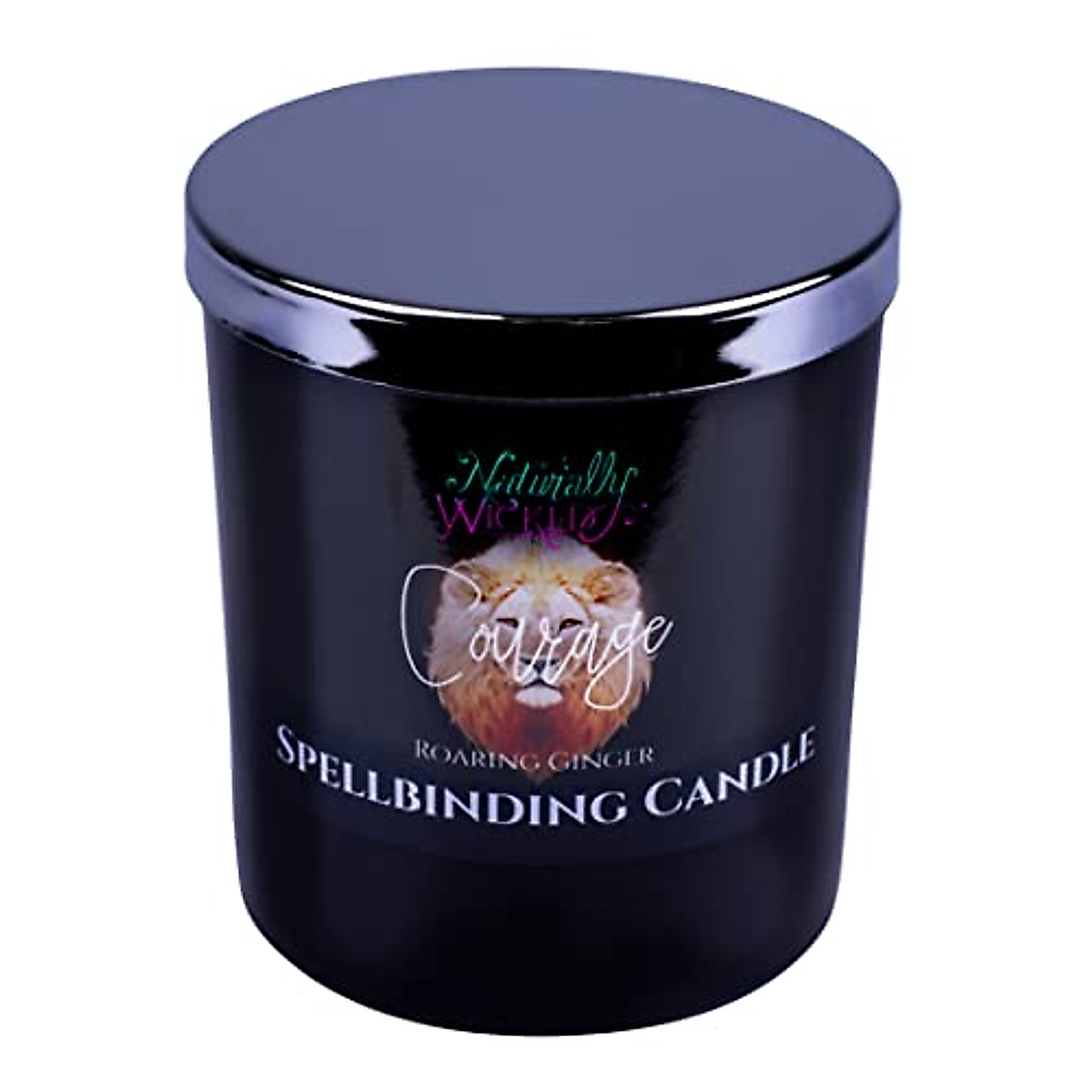 Naturally Wicked Spellbinding Courage Candle with Crystal, Wood Wick & Gift Box