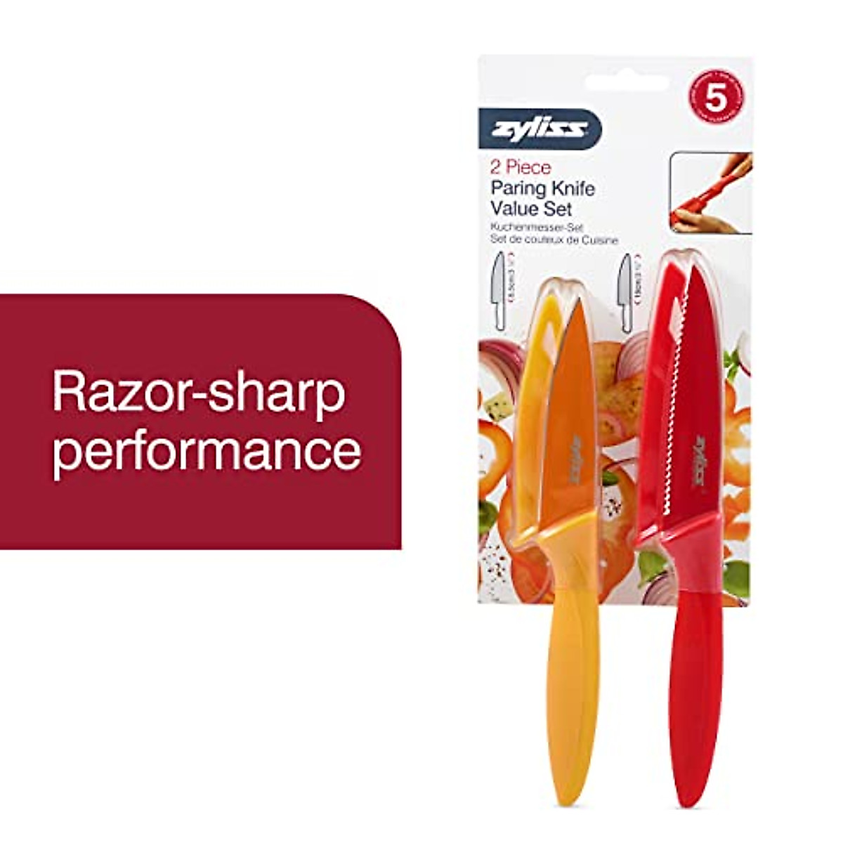 ZYLISS 2-Piece Paring Knife Set with Sheath Covers