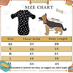 Dog Polka Dots Pattern Shirt Outfit Puppy Clothes for Small Medium Girl Dogs Christmas Holiday Picnic Birthday Party (Black Dot, M)
