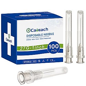 Careach 100pcs 27Gauge 1 inch Needle for Industrial Lab Accessories, Measuring and Refilling Inks