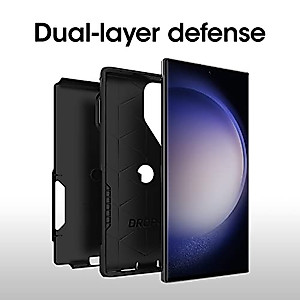 OtterBox Galaxy S23 Ultra Commuter Series Case - Single Unit Ships in Polybag, Ideal for Business Customers - BLACK, slim & tough, pocket-friendly, with port protection