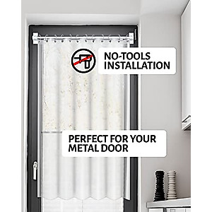 Skywin Magnetic Towel Holder for Refrigerator - 1 Pack Small Magnetic Curtain Rod for Metal Door with Adjustable Length - Fits Towels and Easily Attachable (White)
