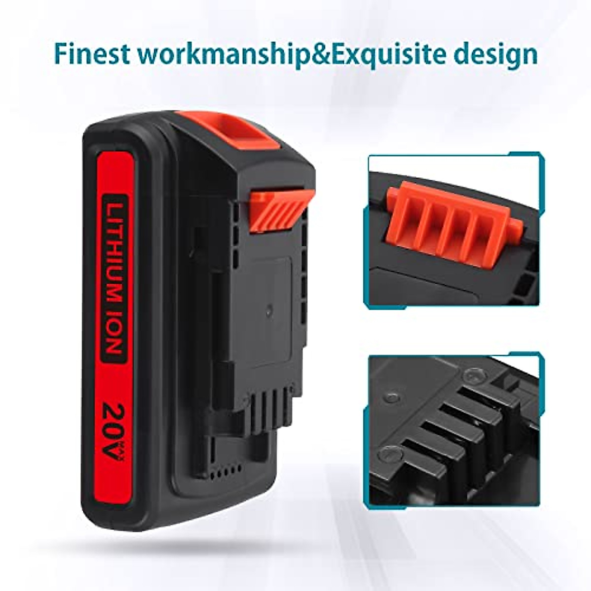 ORHFS 2 Packs 3000mAh 20V LBX20 Battery Replacement for Black and Decker 20V Battery LBXR20 LB20 LBX20 LBX4020, Compatible with Black & Decker 20v Cordless Power Tools