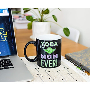 Silver Buffalo Star Wars Yoda Best Mom Ever Ceramic Mug | Holds 20 Ounces | Toynk Exclusive