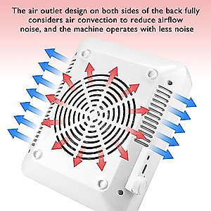 Nail Dust Collector 40W Adjustable Dust Collector for Nails Professional Nail Fan Dust Collector for Nail Vacuum Dust Collector Nail Dust Extractor with Light (White)