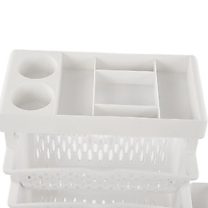 VBESTLIFE 6 Tier Rolling Utility Cart, Mobile Storage Bookshelf with Universal Wheel, Movable Storage Book Shelves for Office Kitchen Classroom (White)