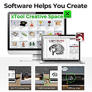 xTool D1 Laser Engraver with Rotary, 10W Higher Accuracy Laser Cutter, 60W Laser Cutting Machine, Laser Cutter and Engraver Machine, Laser Engraver for Wood and Metal, 17'' x 16''