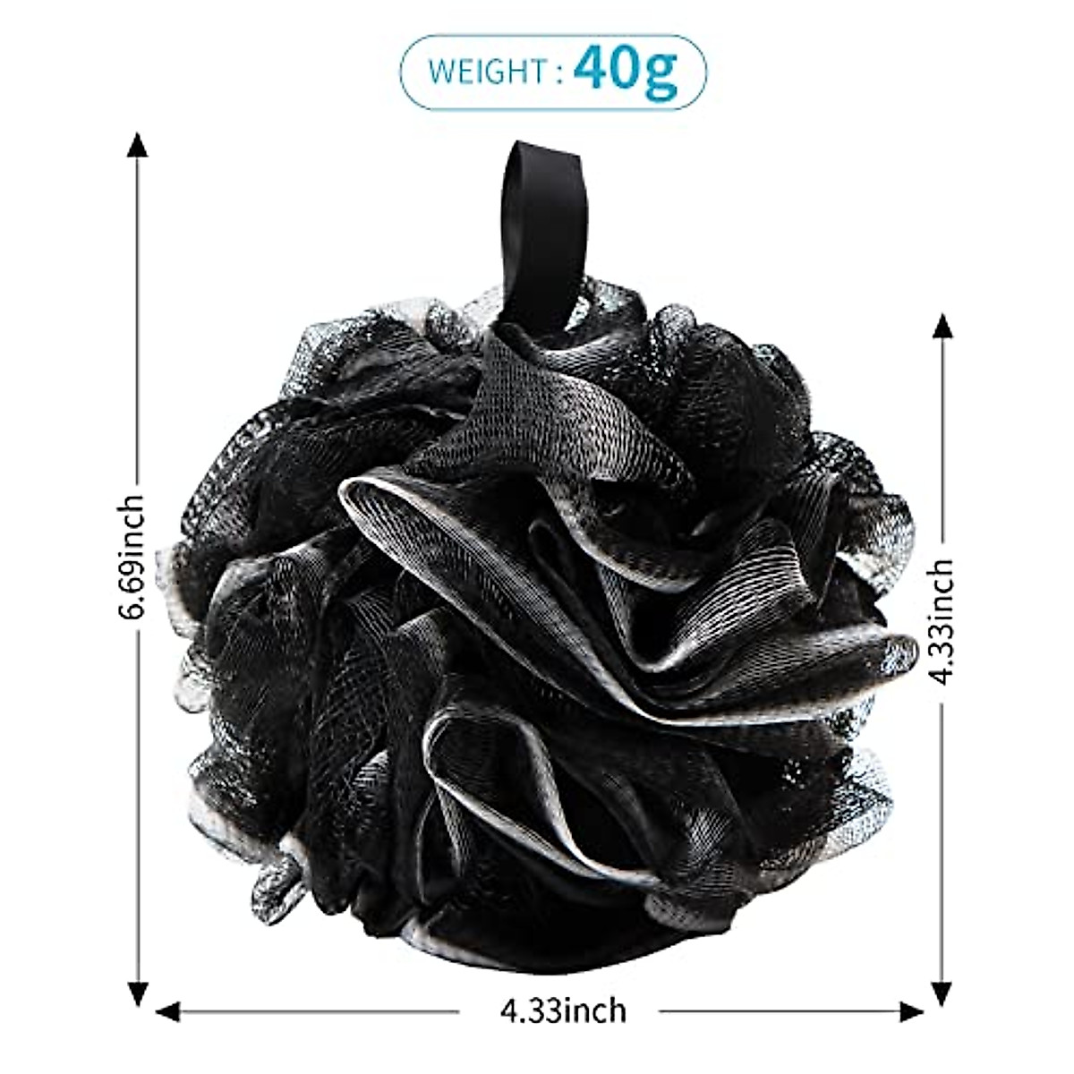 FARMOGA Bath Sponge Shower Loofah Soft Mesh Body Wash Scrubber Exfoliator Puff Shower Sponge Essential Skin Care for Women & Men Bathing Tool