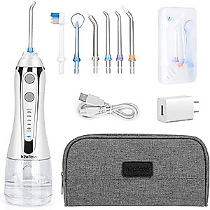 H2ofloss Cordless Water Dental Flosser, Portable Oral Irrigator for Teeth, Braces, Rechargeable & IPX7 Waterproof Teeth Cleaner for Home Travel