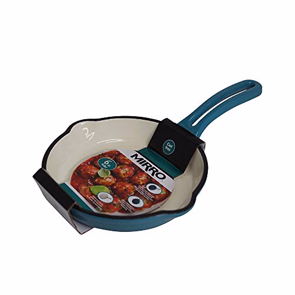 Mirro MIR-19060 6" Mini Cast Iron Skillet, Teal, Ready to Use
