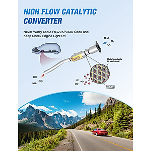 Nilight Catalytic Converter for Chrysler 200 2011-2014 / Sebring 2007-2010 / Dodge Avenger 2008-2012 / Caliber 1.8L/2.0L/2.4L F.W.D only 2007-2012 / Journey 2009-2018 / Jeep Compass Patriot 2007-2017