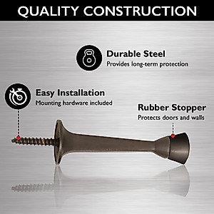 Design House 181743 Rigid Cast Door Stop, 10-Pack, Oil Rubbed Bronze, 10 Count