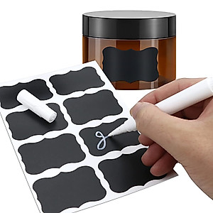 WYKOO 12 Pack 4oz Amber Plastic Jars with Lids and Labels, Refillable Empty Round Containers Storage Jars for Cosmetic, Lotions, Kitchen, Arts, Crafts Supplies