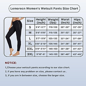 Lemorecn Wetsuit Pants Women 1.5mm Neoprene for Swimming Canoeing Snorkeling Scuba Kayaking(1011-L)