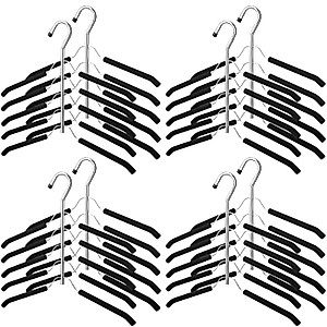 Ripeng 8 Pcs Multi Layer Clothes Hangers 5 in 1 Sweater Shirt Hanger for Shirts Space Saving Anti Slip Metal Heavy Duty Stainless Steel Blouse Tree Hangers for Suit Closet Organizer and Storage, Black
