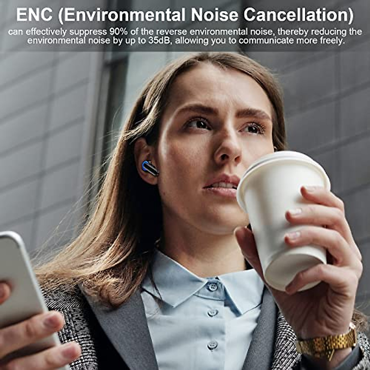 COOYA Wireless Earbuds for iPhone 14 Pro Max 13 11 12 TWS Bluetooth Headphones Bass Noise Canceling in-Ear Headsets with Mic ENC Wireless Gaming Earphone for Samsung S23 S22 Ultra A53 Flip 4 3 S21 A13