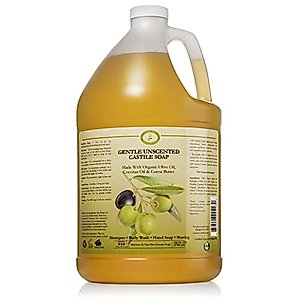 Carolina Castile Soap Castile Soap Liquid Unscented - 1 Gallon Vegan & Pure Organic Soap Concentrated Non Drying All Natural Formula Good for Sensitive Skin (1 Gallon)