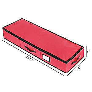 Ohuhu Wrapping Paper Storage Containers, Gift Wrap Organizer, Wrapping Paper Holder, 600D Oxford Cloth Tear-Resistant and Waterproof, 40.5'' Fits 18-24 Standers Rolls (red)