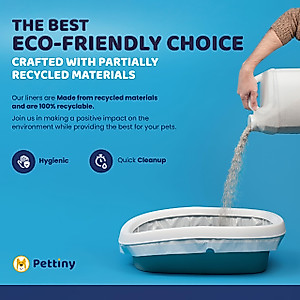 Cat Litter Box Liners with Drawstrings - 34" x 16" Scratch Resistant Cat Litter Bags for Medium & Large Litter Trays - Kitty Litter Bags and Cat Box Liners - Easy to Use Cat Litter Liners - 20 Count