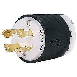 Iron Box NEMA L14-30P Generator Plug - Rated 30A 125/250V, 4 Prong for L14-30R Generator Receptacles IBX-L1430P