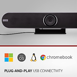 ViewSonic VB-CAM-201 4K Video Conference Web Camera with Built-in Microphone, 120 Degree Wide-Angle Lens for Zoom/Teams/Skype Remote Meetings and Calls