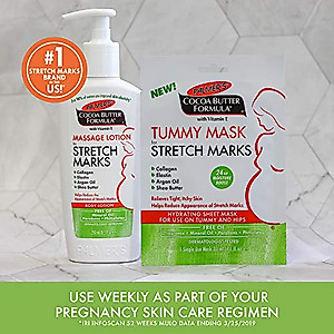 Palmer's Cocoa Butter Formula Tummy Mask, for Stretch Marks and Pregnancy Skincare (Single Use Mask), Unscented