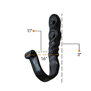 Rustic State Astor Wall Mount Cast Iron Hooks Coat Towel Bag Hat Hanger Multiuse Entryway Railroad Spike Rack Black Set of 10