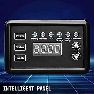 VEVOR 110V Commercial Ice Maker 90-100LBS/24H with 33LBS Bin Full Heavy Duty Stainless Steel Construction, Automatic Operation, Clear Cube for Home Bar, Include Water Filter, Scoop, Connection Hose