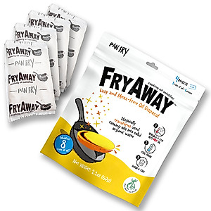FryAway Pan Fry Waste Cooking Oil Solidifier Powder, 100% Plant-Based Cooking Oil Disposal, 1 Packet per 2 Cups of Oil, (Includes 4 Packets to Solidify 8 Cups / 2 Liters / 0.5 Gallon of Oil Total)