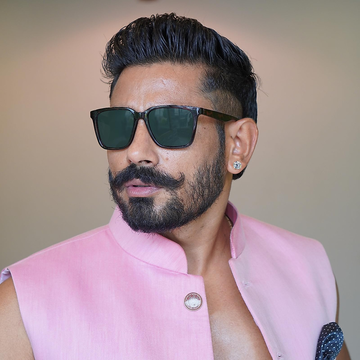 leejory Moissanite Earrings for Men, 0.5ct D Color VVS1 Clarity Round Cut Moissanite Stud Earrings White Gold Vermeil 925 Sterling Silver Stud Earring for Women as gifts