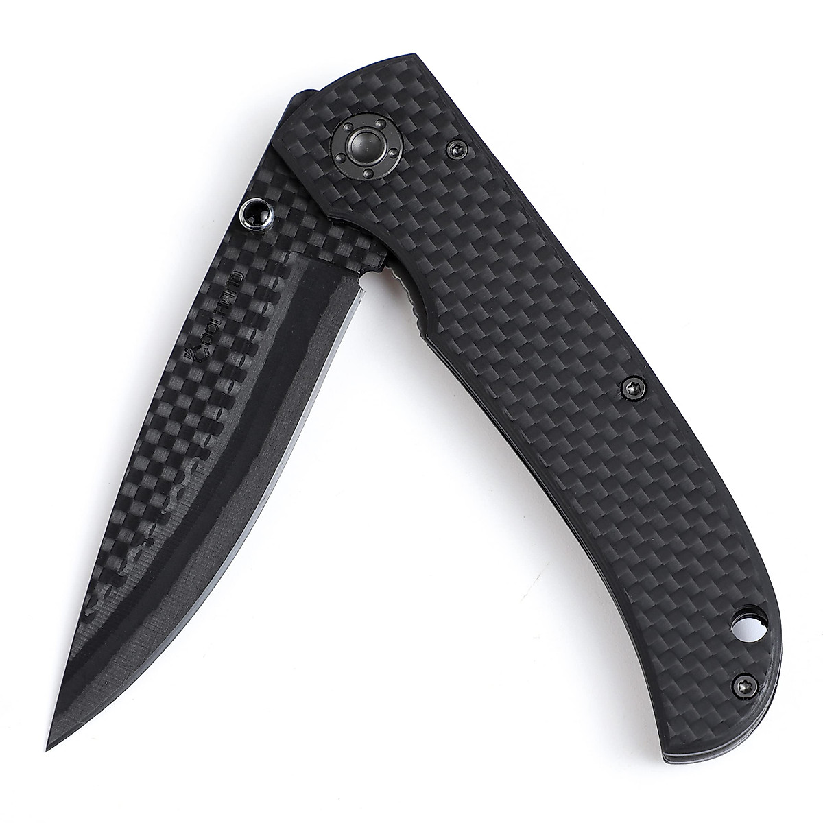 Cool Hand 4.25" Carbon Fiber Folding Knife, w/ 3.25" Carbon Fiber Blade, Liner Lock Mechanism, w/Pocket Clip, EDC Pocket Knives, Super Light 1.6 OZ