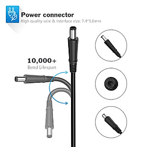 90W Power Cord for HP Pavilion All-in-One Desktop Charger HP 18'' 19'' 20" 21" 32" HP Pavilion (N193) 20" 23'' PC 18-5110 19-2304 20-B010 20-B013W Monitor Charger Gaming Power Supply