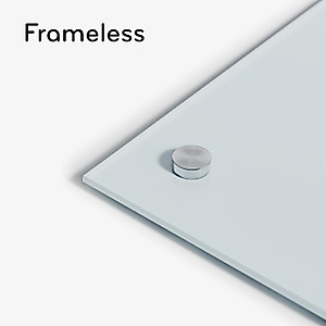 U Brands Glass Dry Erase Board, 35 x 23 Inches, White Frosted Non-Magnetic Surface, Frameless